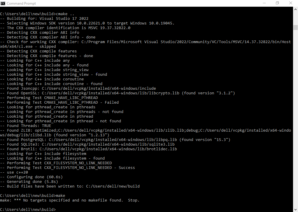 Unable To Make Drogon On Windows · Issue 1737 · Drogonframework Drogon · Github