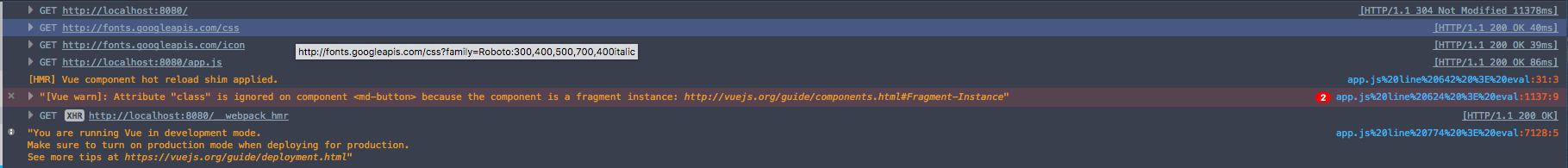 [core] Unable to load Vue Component to a vue-webpack2 project · Issue #840 · vuematerial/vue ...