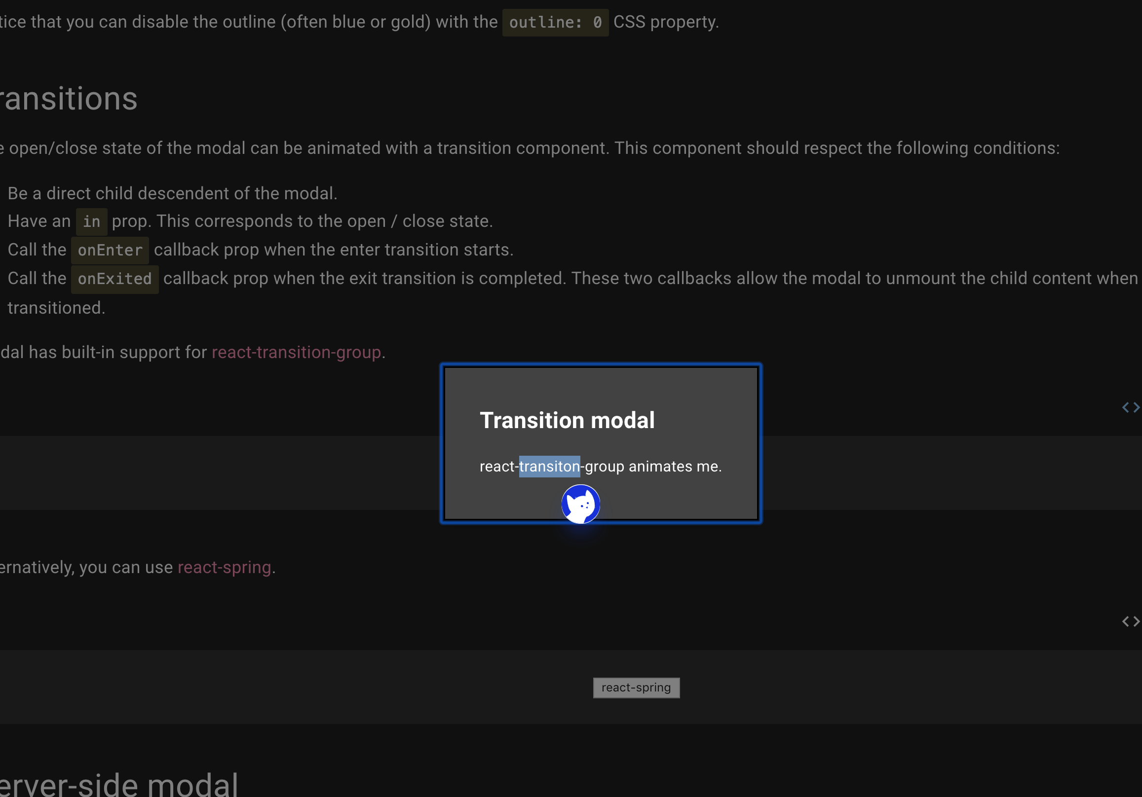 Modal Type Error Of Docs · Issue 17703 · Muimaterial Ui · Github