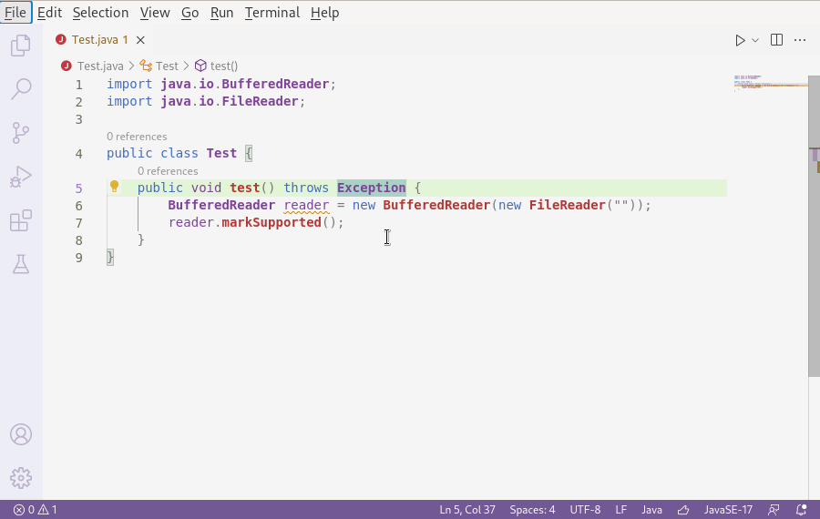 Code action to surround with try-with-resources · Issue #2128 · redhat-developer/vscode-java ...
