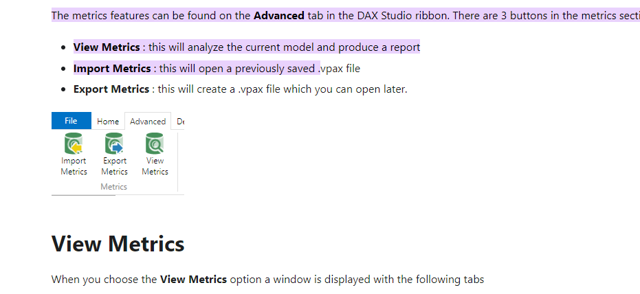 Advance Tab of Dax Studio doesn't show Metrics (View Metrics) Section · Issue #1160 · DaxStudio ...