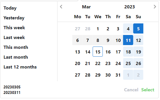 CSS fine tuning: selection and highlight-week-days incompatibility · Issue #315 · Vuepic/vue ...