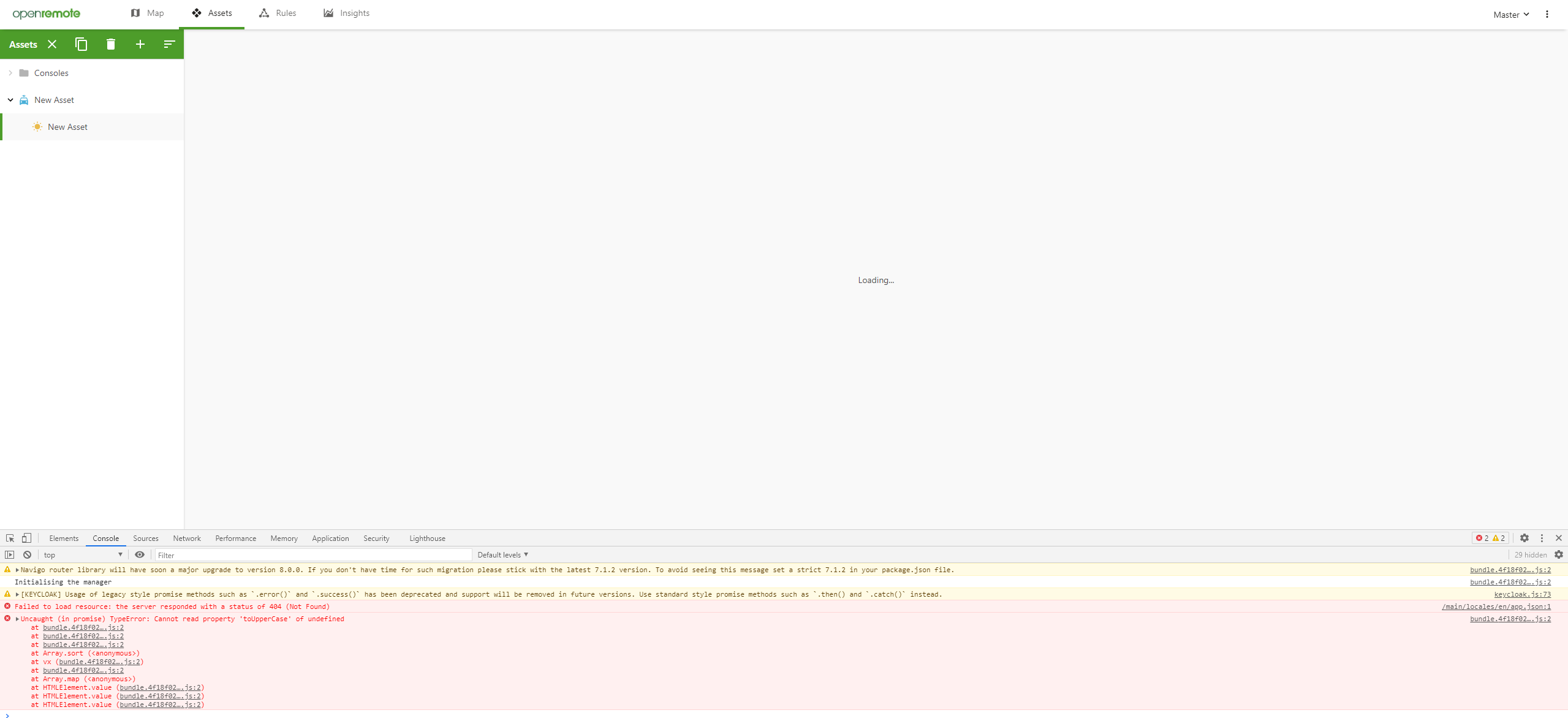 Assets: asset view won't load · Issue #319 · openremote/openremote · GitHub
