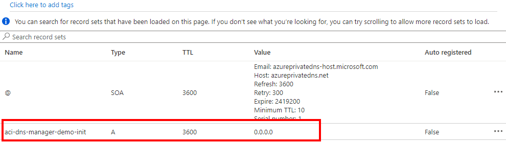 DNS Record contains always 0.0.0.0 as IP address · Issue #1 · Azure-Samples/aci-in-vnet-with ...