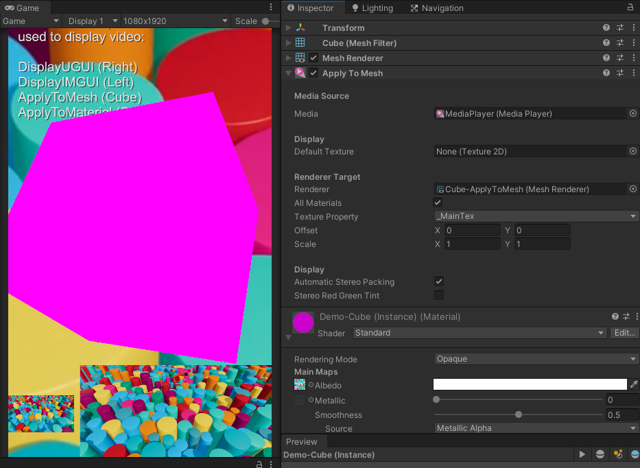 trial version apply to mesh not working · Issue #1585 · RenderHeads/UnityPlugin-AVProVideo · GitHub