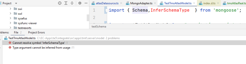 Import error when using an inferred data tape · Issue #13710 · Automattic/mongoose · GitHub