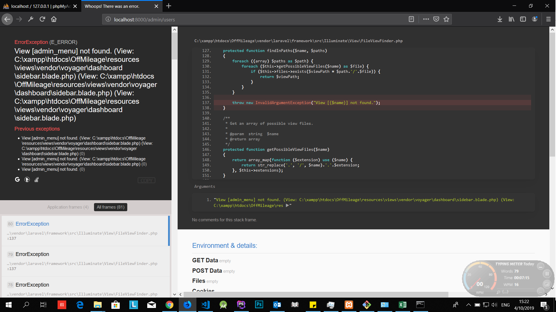 View [admin_menu] not found. · Issue #4074 · thedevdojo/voyager · GitHub