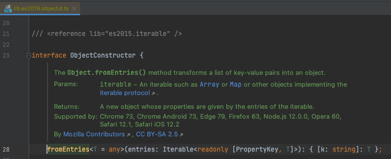 Build: unable to use ES2019 features like `Object.fromEntries()` · Issue #21229 · microsoft ...