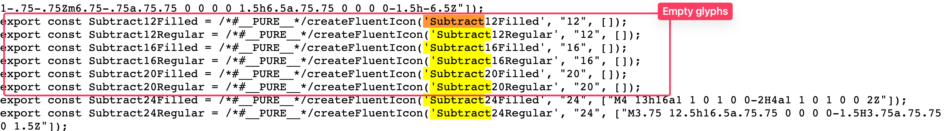 [Bug]: @fluentui/react-icons is missing Subtract sizes 12, 16 and 20 · Issue #27923 · microsoft ...