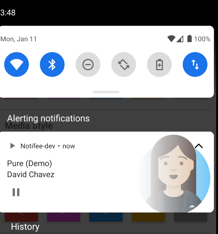 Is possible to create Media Style Notification in android notifications ...