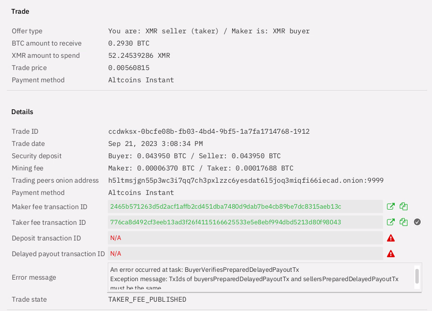 Fee reimbursement for trade ccdwksx · Issue #1478 · bisq-network/support · GitHub
