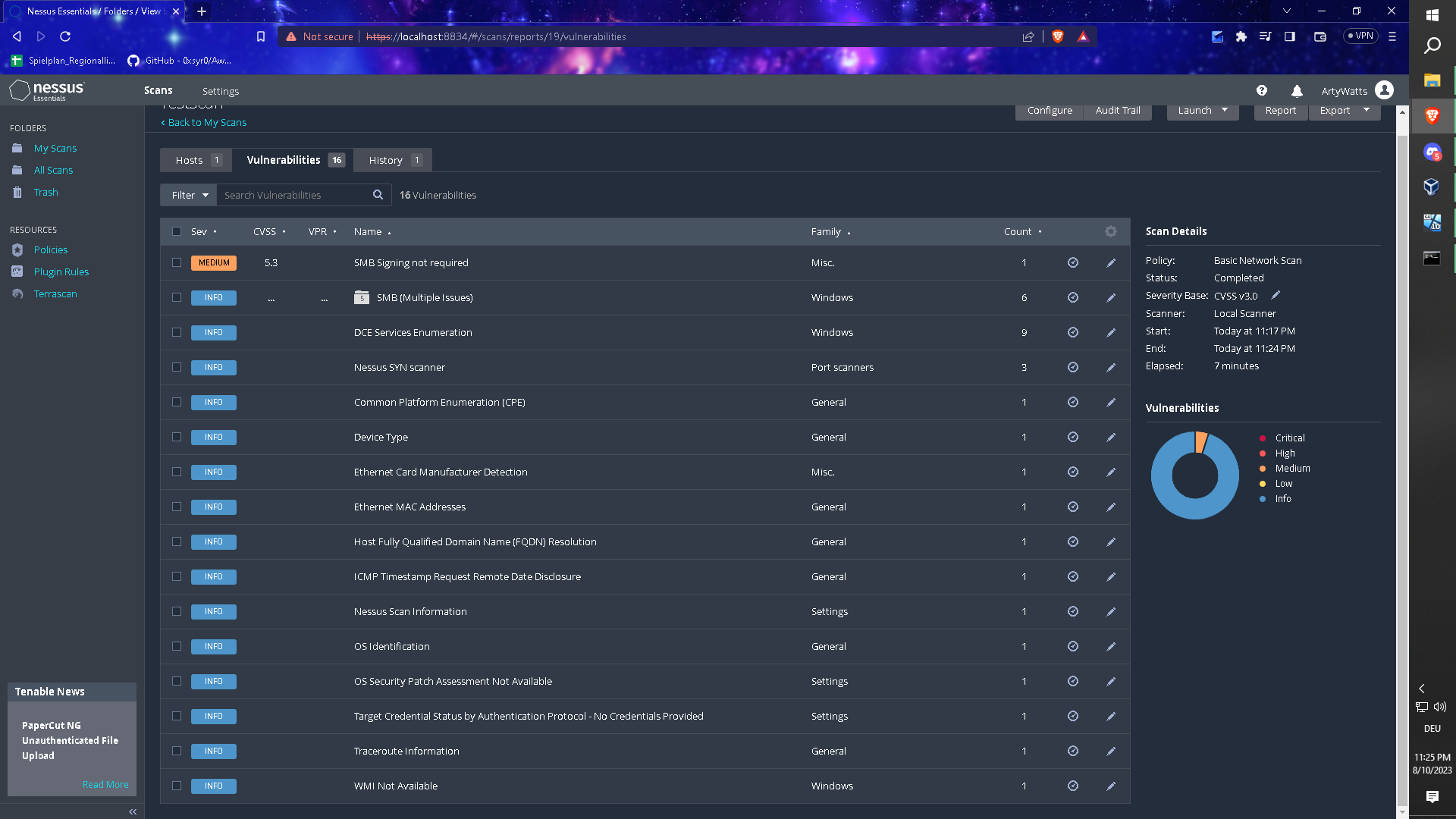 GitHub - ArtyWatts/Nessus-Vulnerability-Scanning