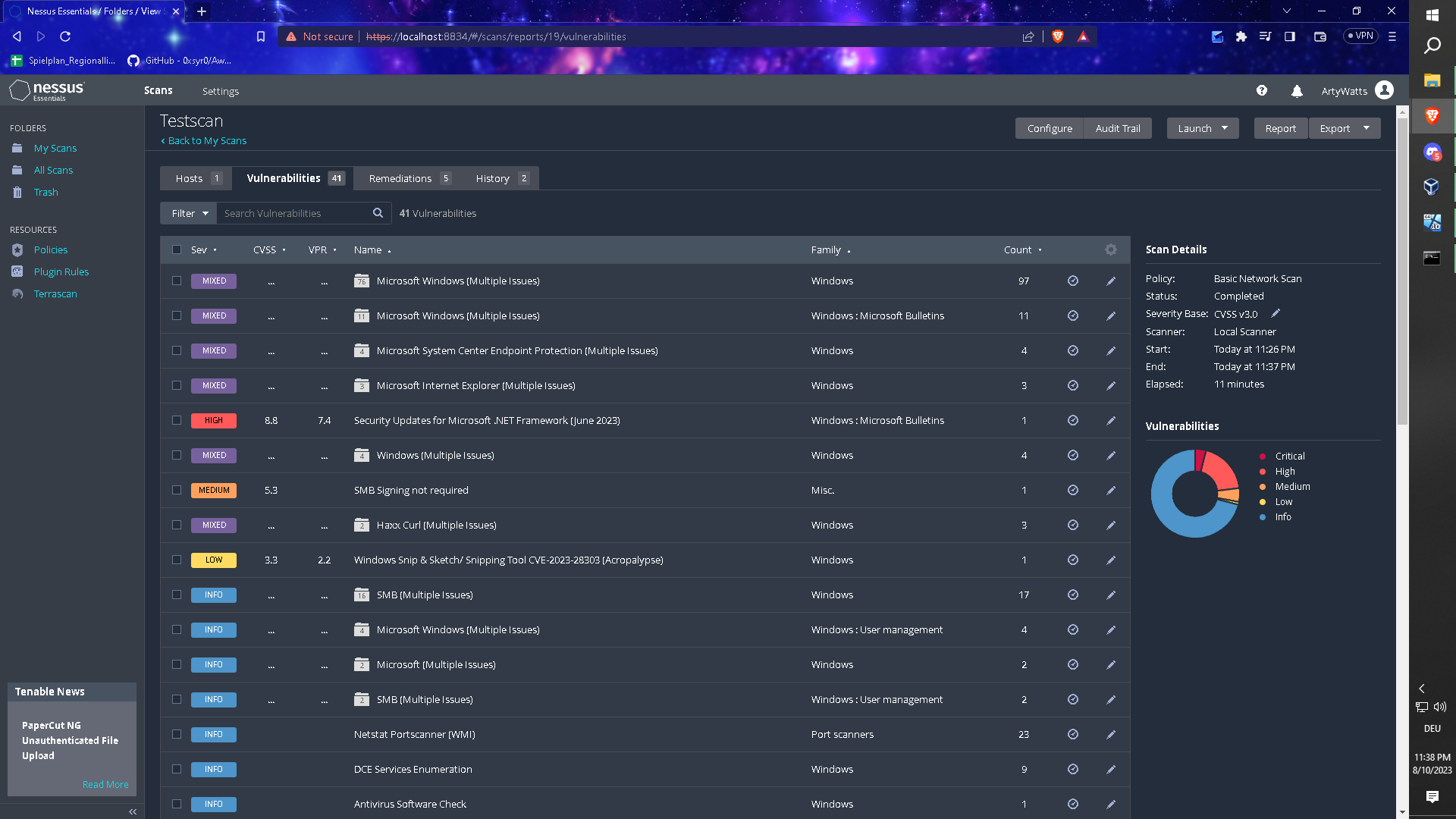 GitHub - ArtyWatts/Nessus-Vulnerability-Scanning