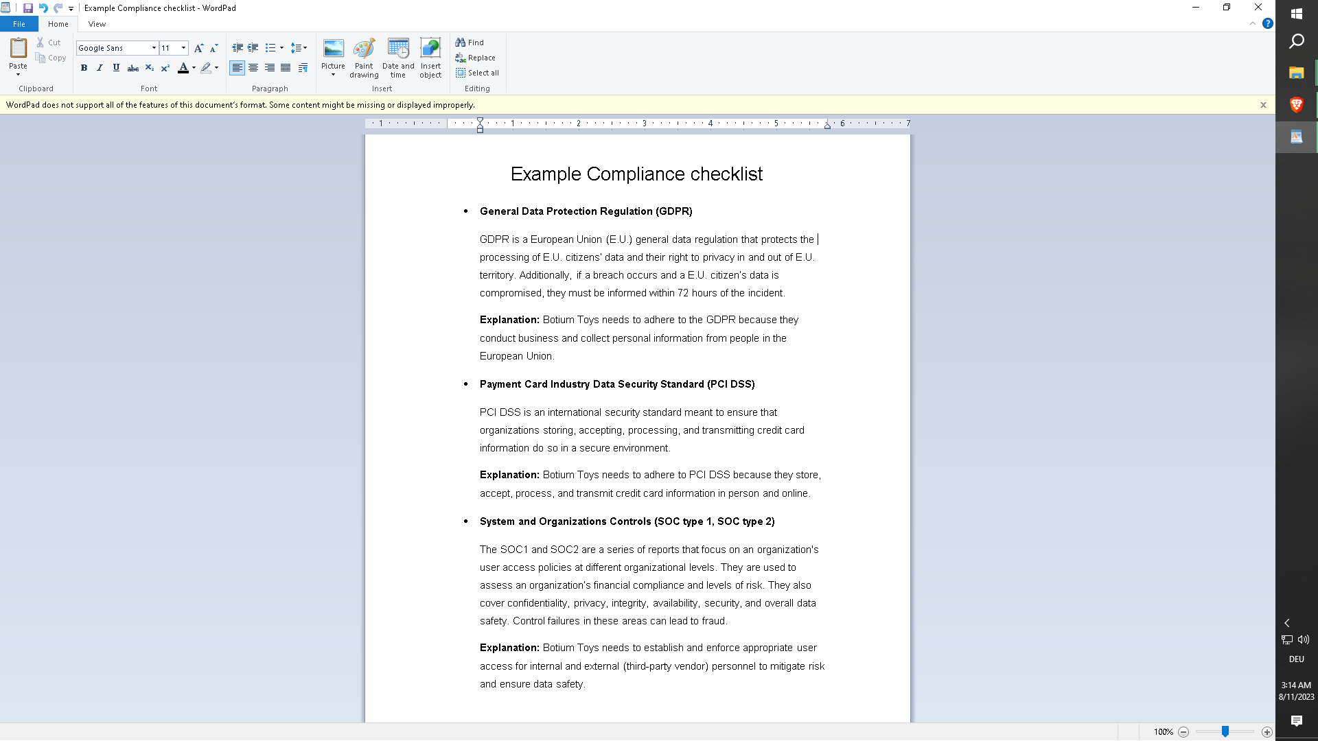 GitHub - ArtyWatts/Security-Audit-Example
