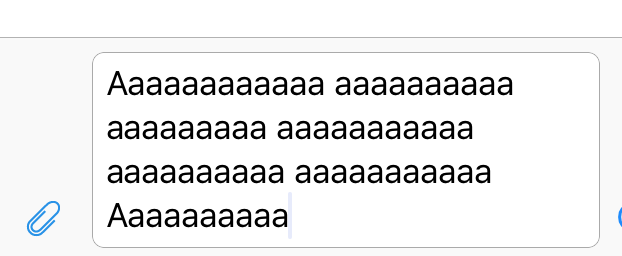 The height of the text box with draft message doesn't honour the long ...