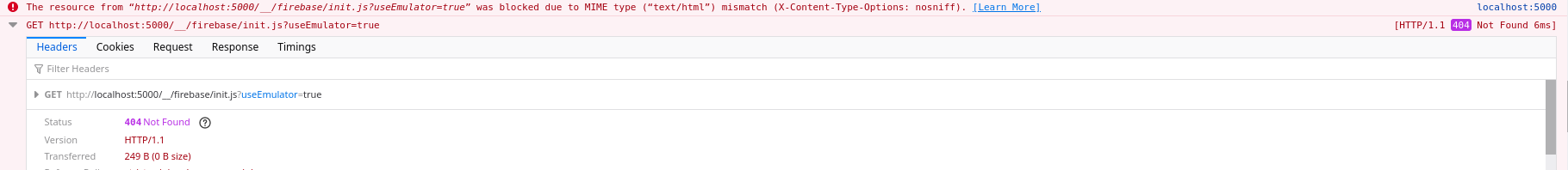 Hosting emulator won't deliver init.js?useEmulator=true when started ...