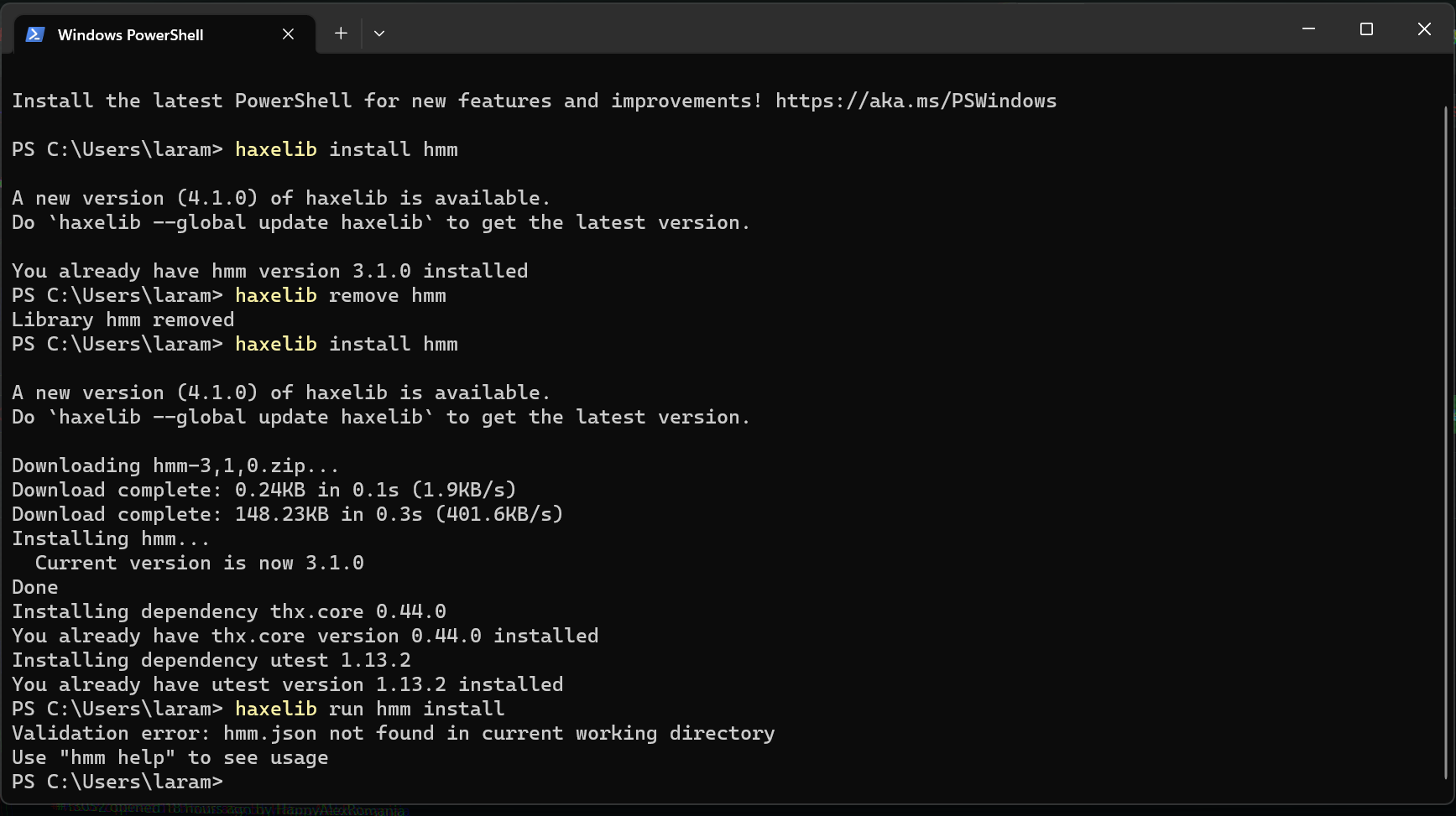 Problems running "hmm install" · Issue #13056 · ShadowMario/FNF-PsychEngine · GitHub