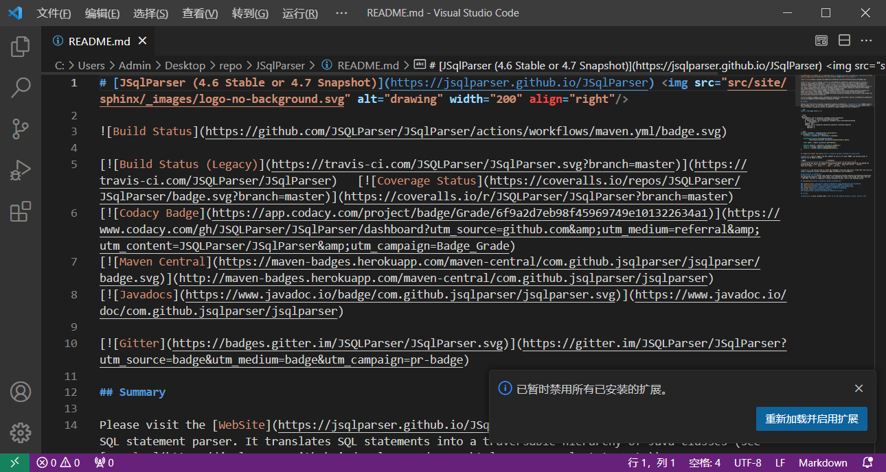 Setting `workbench.editorAssociations` to change the default open mode of markdown to preview ...