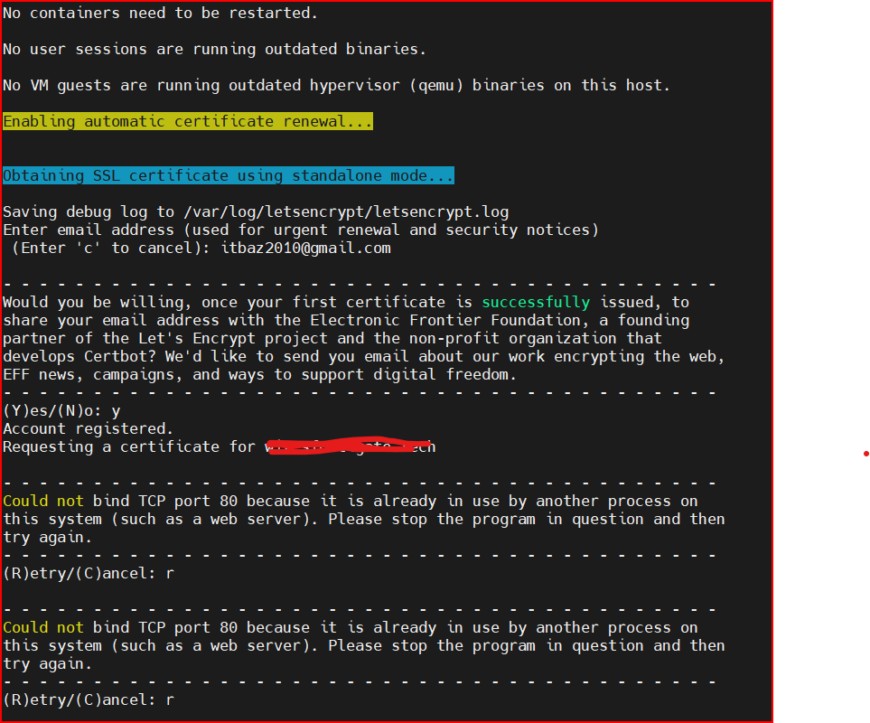 اشغال بودن پورت 80 هنگام گرفتن سرتیفیکیت · Issue #530 · wizwizdev/wizwizxui-timebot · GitHub