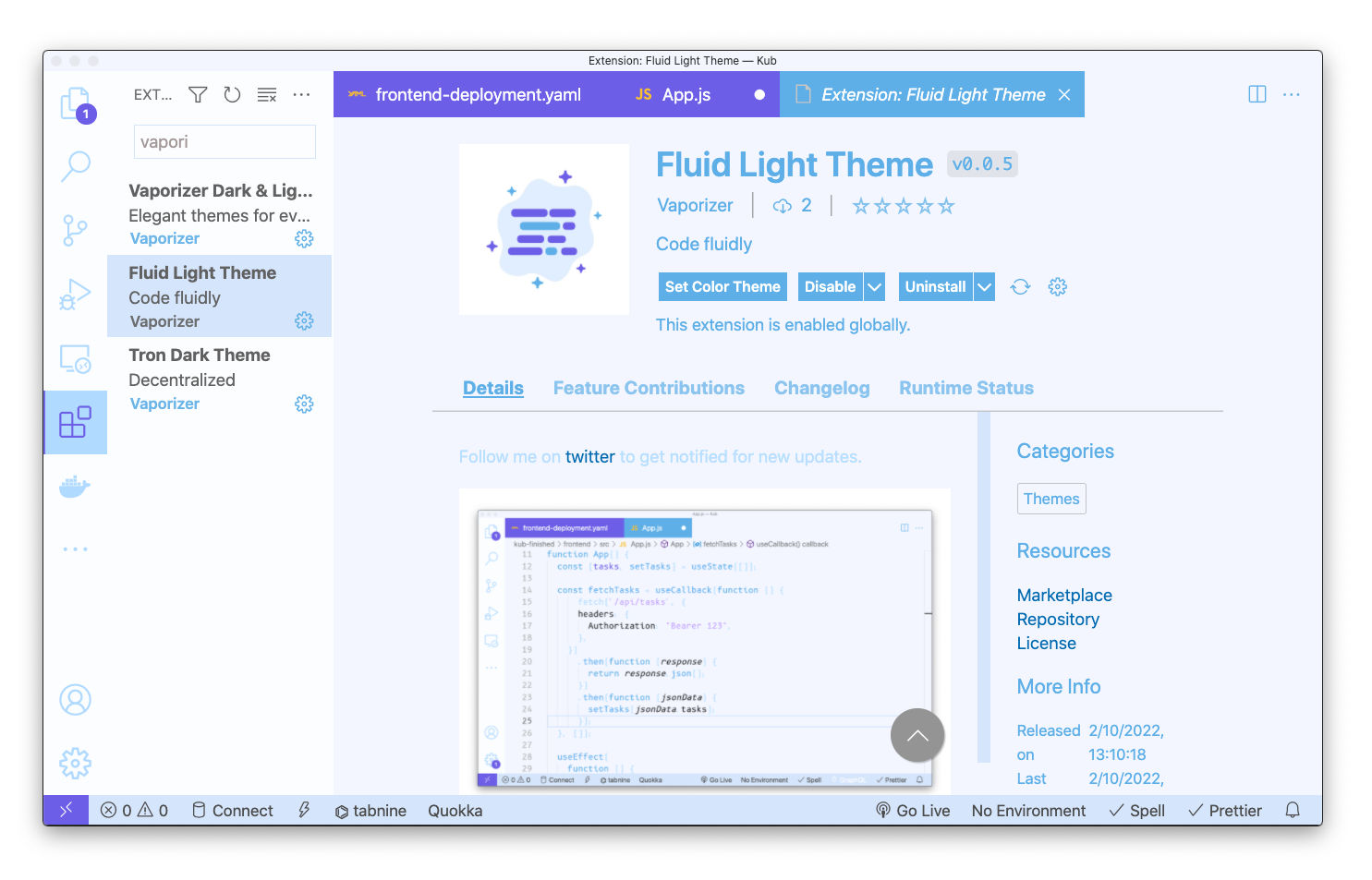 GitHub - Vaporizer-dev/fluid-theme: Code fluidly