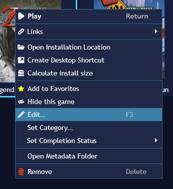 Separate 'Hide this game' and 'Edit...' buttons more in right-click ...