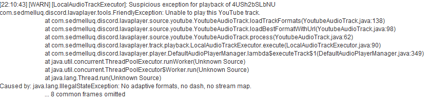 [Bug Report] Error loading: Invalid parameters. When trying to play yt song · Issue #247 ...
