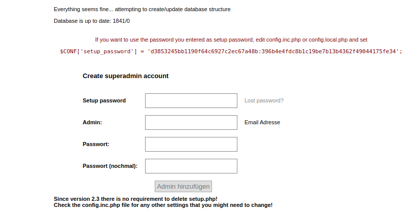 setup.php ends in loop when creating superadmin · Issue #311 · postfixadmin/postfixadmin · GitHub