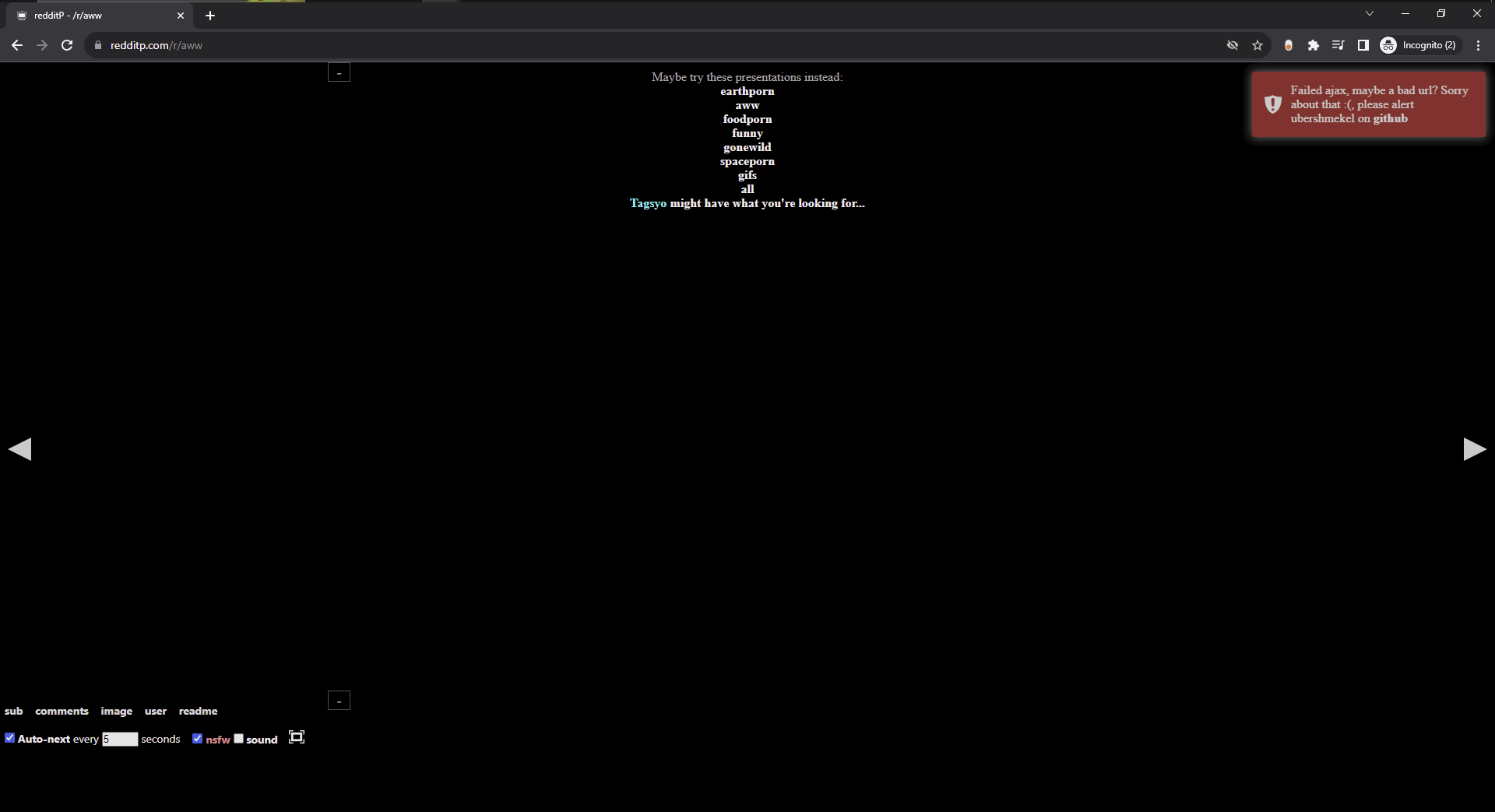redditp doesnt work when i put in a subreddit however it works when i ...