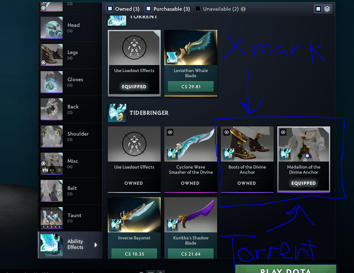 Kunkka having weird ability effect equips with kinetic gem items · Issue #12886 · ValveSoftware ...