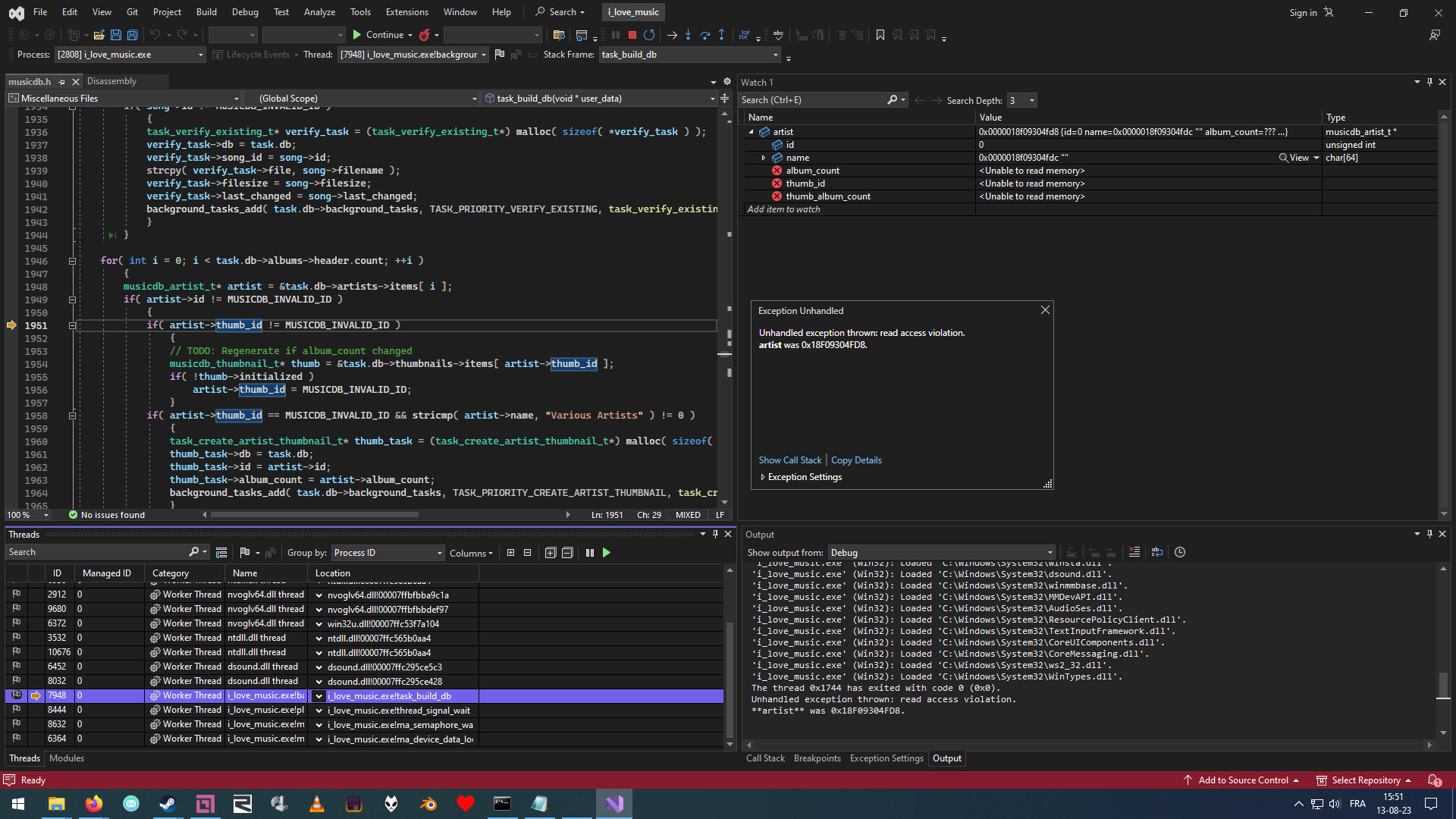 Thread task_build_db crashes · Issue #1 · mattiasgustavsson/i-love-music · GitHub