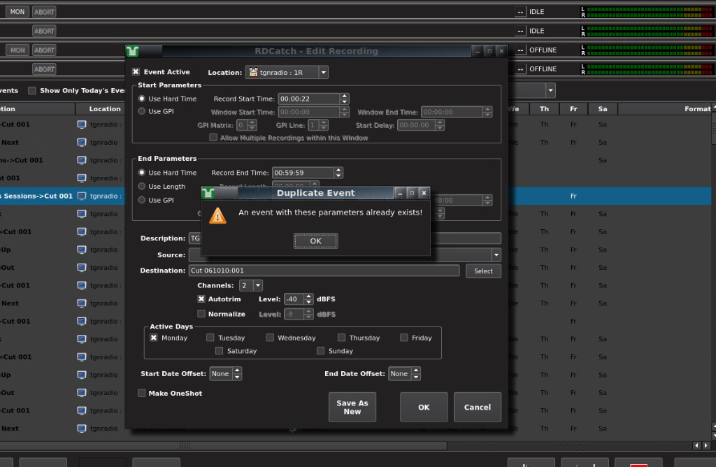 RDCatch: Cant schedule recording event · Issue #834 · ElvishArtisan/rivendell · GitHub