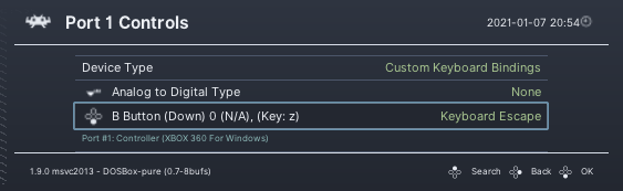 Escape key doesn't work in custom keyboard bindings mode · Issue #62 · schellingb/dosbox-pure ...