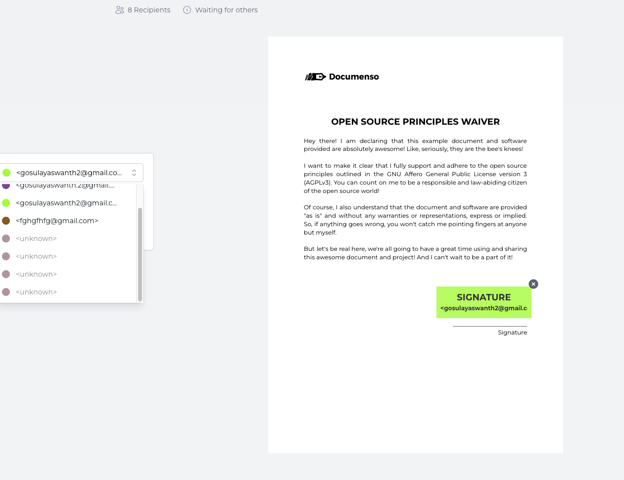 For Every add Signer without a email, we are storing empty values in DB · Issue #277 · documenso ...