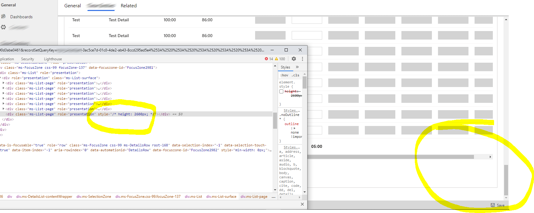 Huge white area below last DetailsList row · Issue #16178 · microsoft/fluentui · GitHub