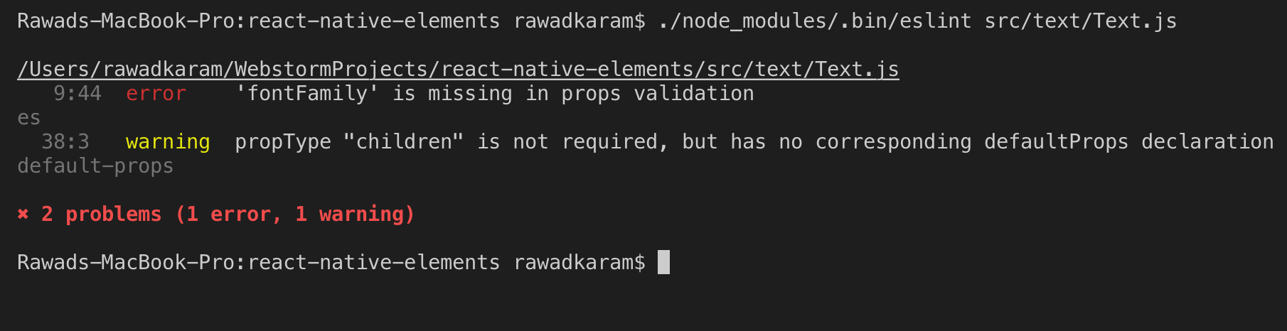 V100 Eslint Error Found Under Textjs Component · Issue 1740 · React Native Elementsreact 4118