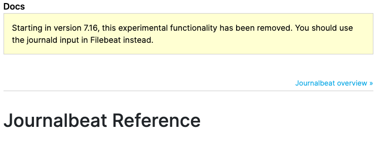 [Request] Completely remove journalbeat book. · Issue #1174 · elastic/observability-docs · GitHub