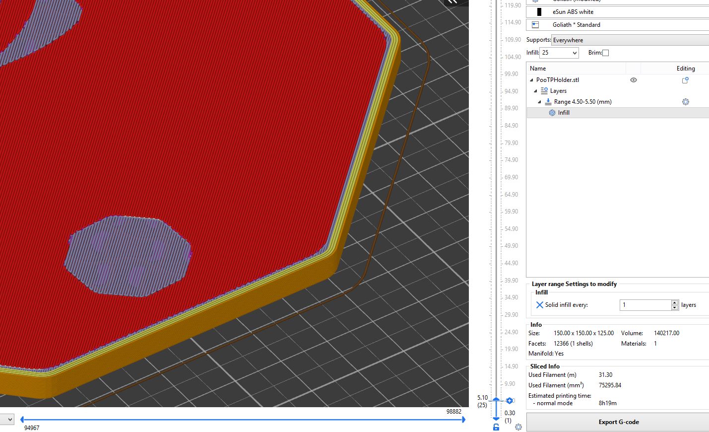 Can't get [solid infill] or [bridge infill] to cover entire surface ...