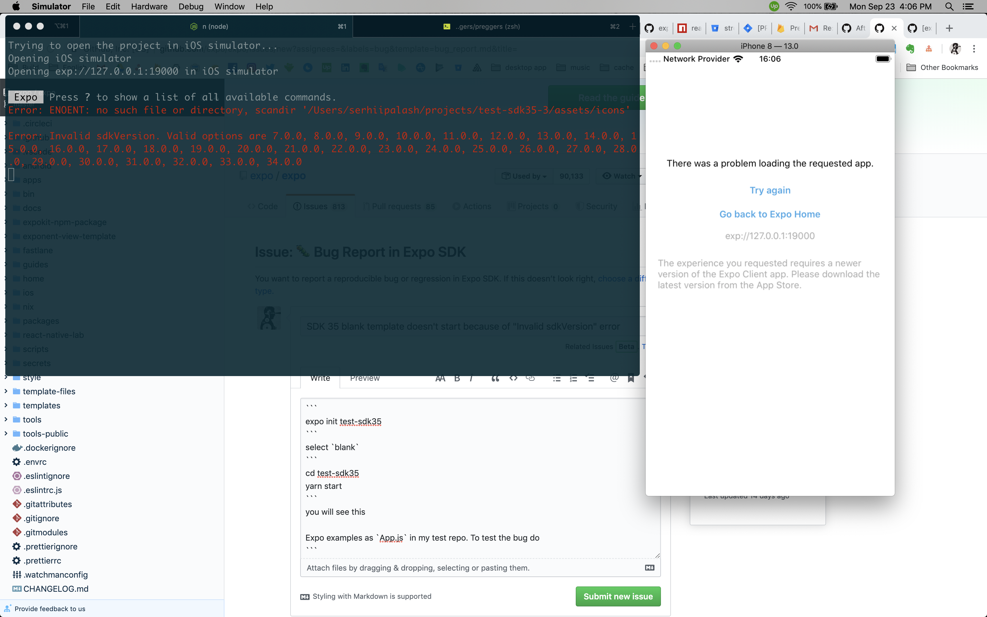 SDK 35 blank template doesn't start because of "Invalid sdkVersion" error · Issue #1027 · expo ...
