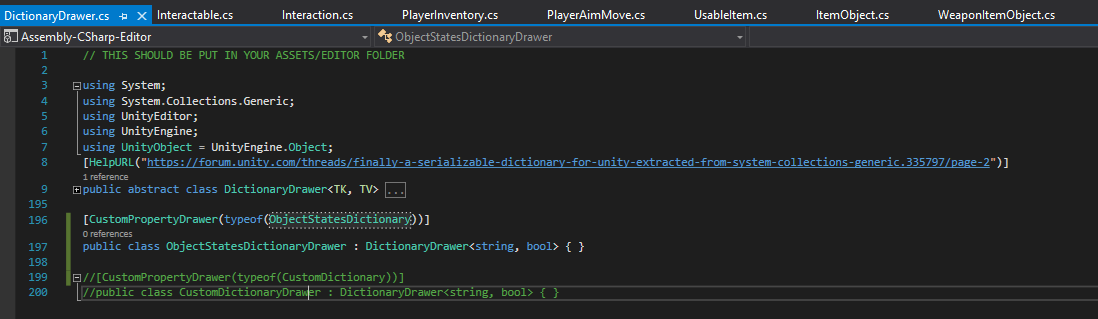 Unity scripts to show dictionaries in the inspector · GitHub