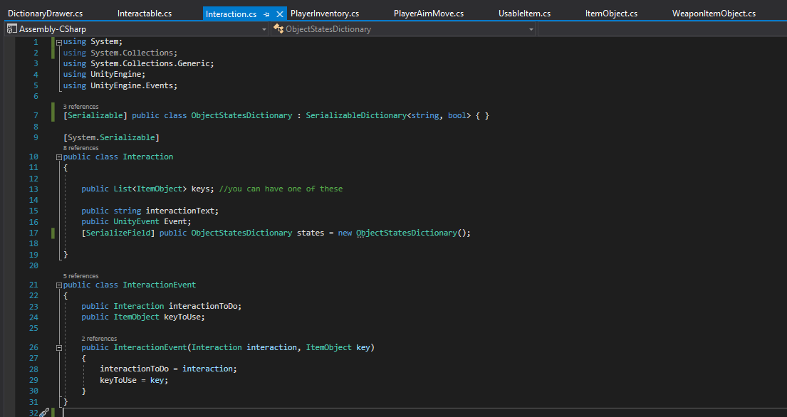 Unity scripts to show dictionaries in the inspector · GitHub