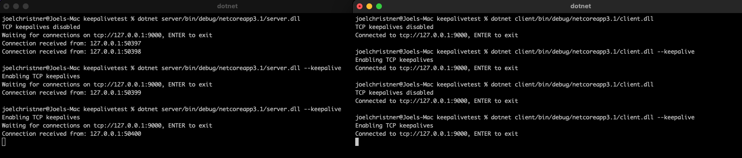 Tcp Keepalive Behavior Difference Between 50 And Net Core 31 On Mac · Issue 46728 · Dotnet