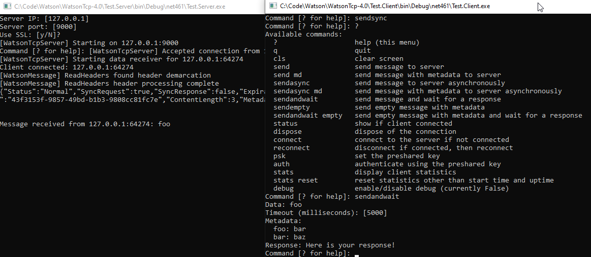 SendAndWait TimeoutException with 4.0.0 version · Issue #65 · dotnet/WatsonTcp · GitHub
