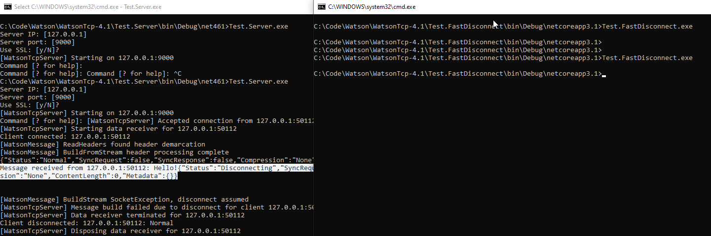 Send message and disconnect without delay causes merge of message on ...