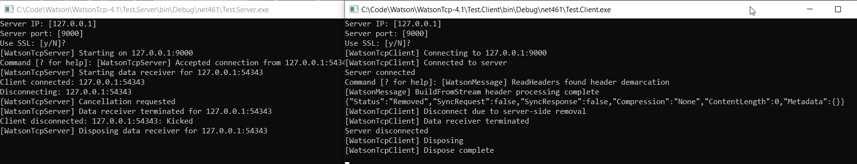 Disconnect Clients inside ClientConnected event · Issue #78 · dotnet/WatsonTcp · GitHub