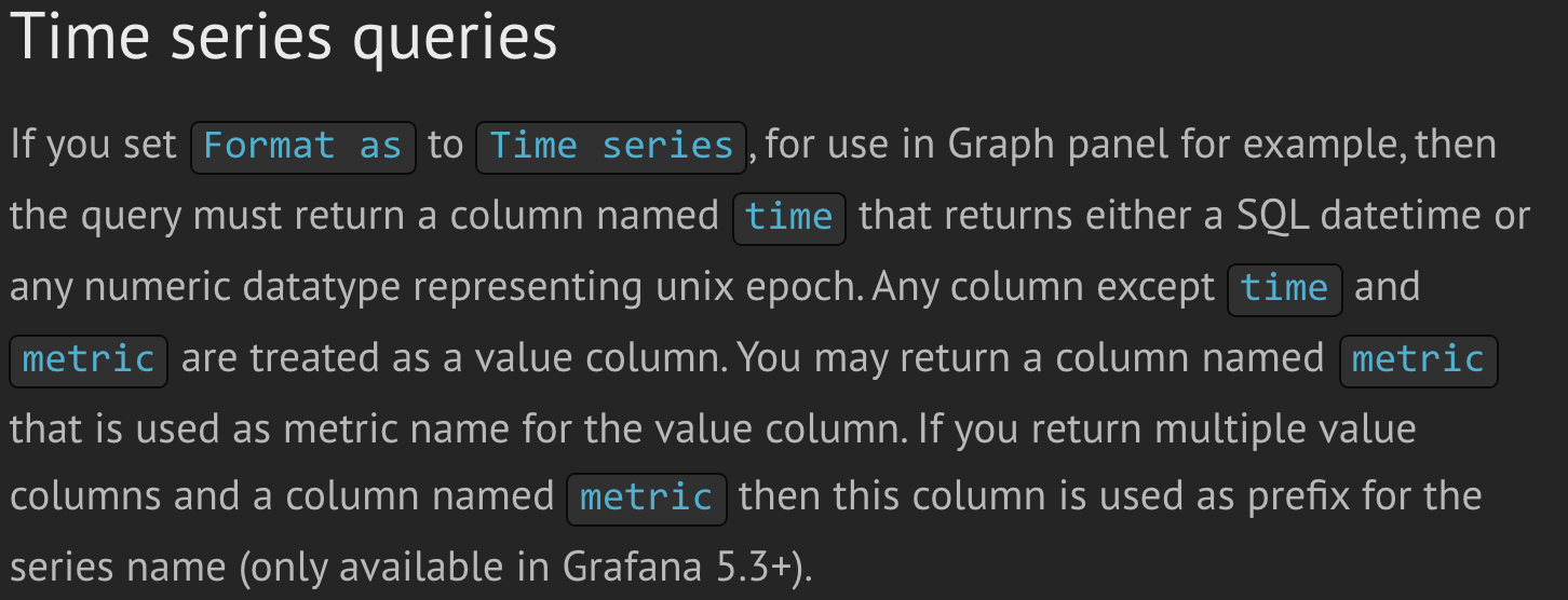 Support For Multiple Metrics In Time Series Query Resultset · Issue 9