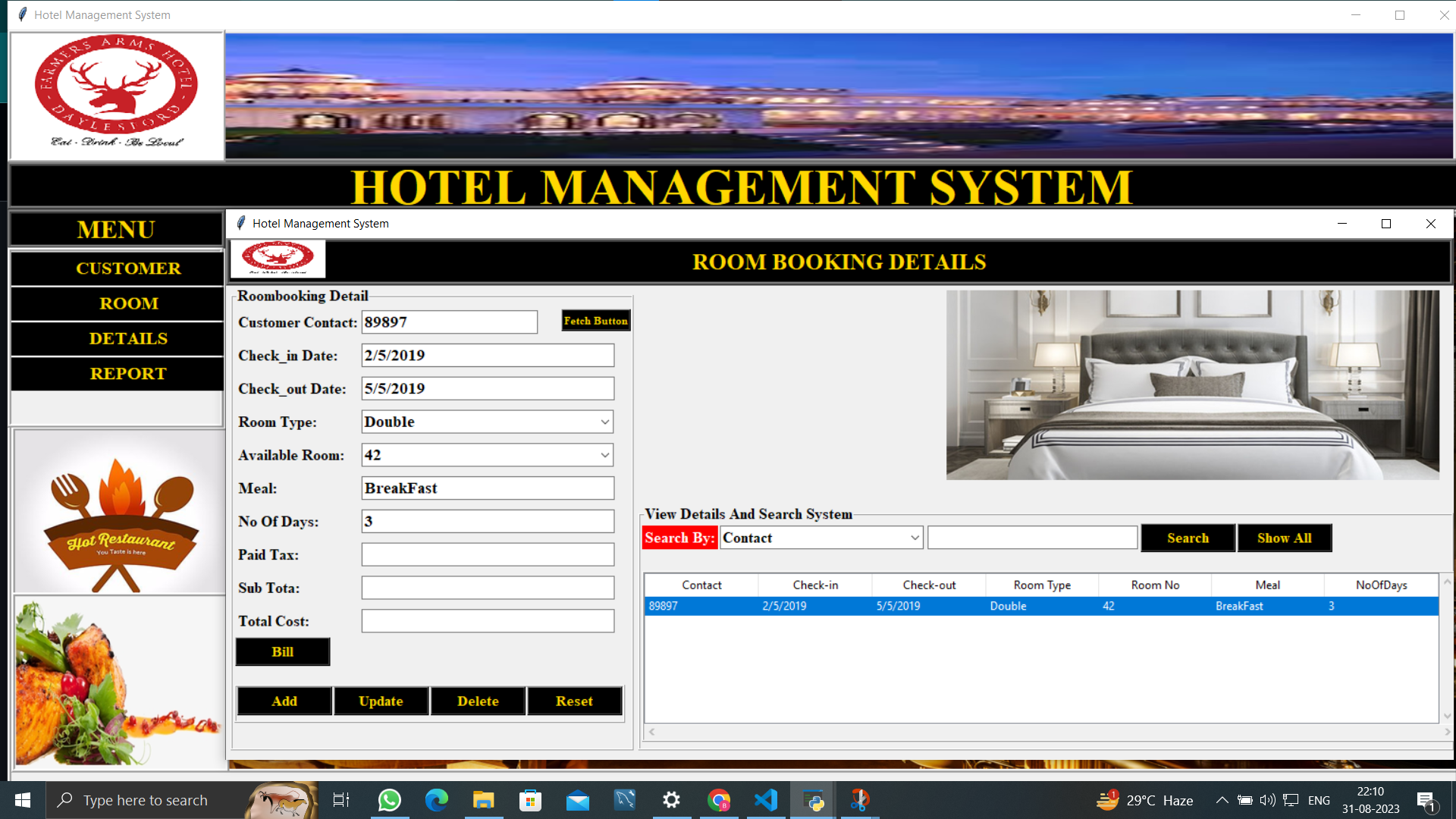 GitHub - bharatdaiya09/hotel-management-system-using-sql-and-python ...