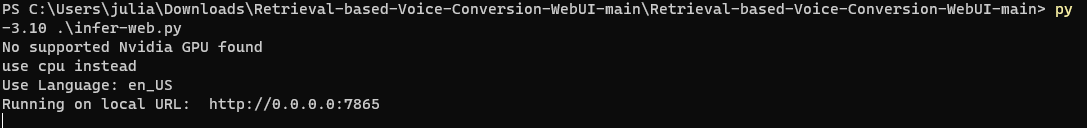 gpu not detected · Issue #997 · RVC-Project/Retrieval-based-Voice-Conversion-WebUI · GitHub