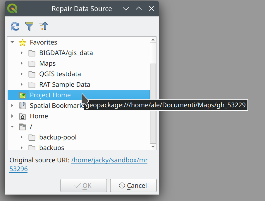 Browser project home folder does not work with GPKG stored projects · Issue #53304 · qgis/QGIS ...