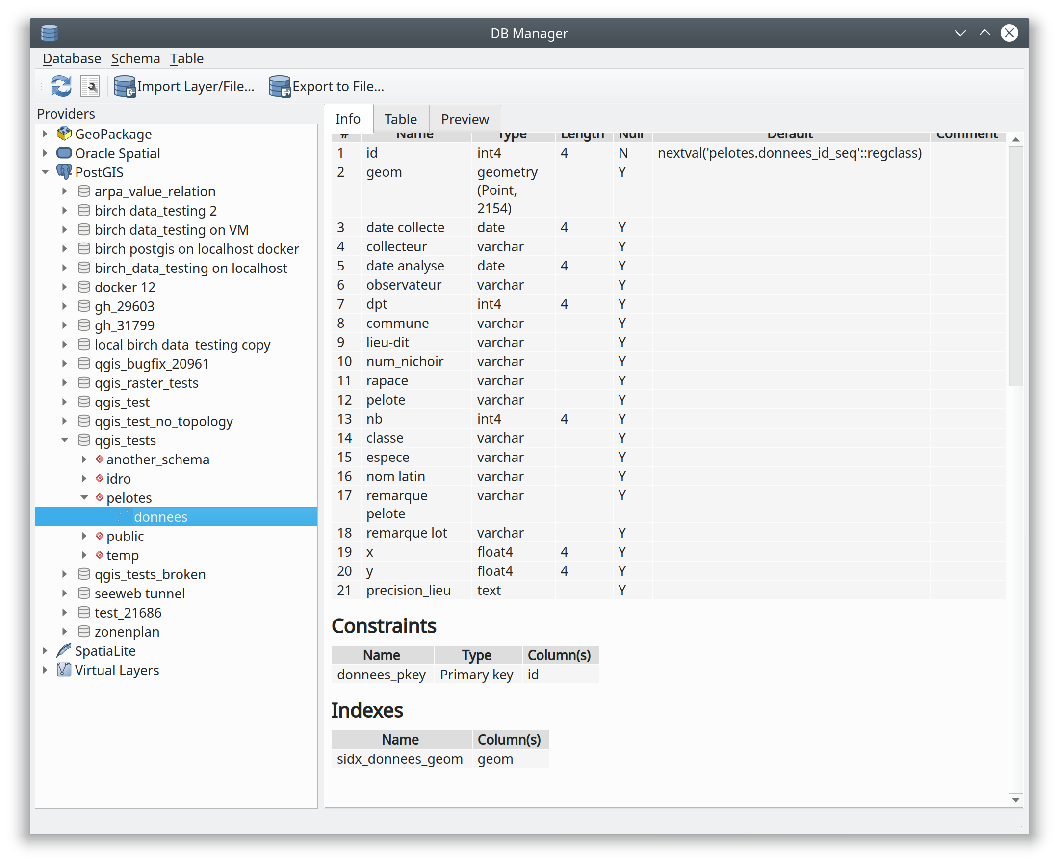 [DB-Manager] primary key of postgresql table not recognized on the Info tab · Issue #34885 ...