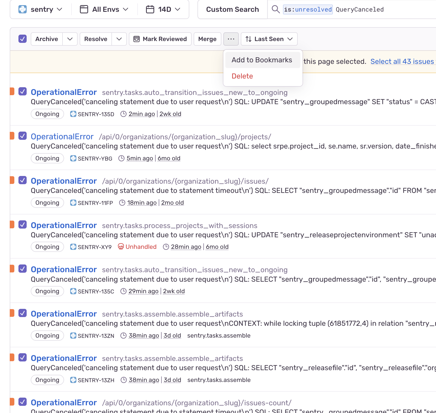 Ability To Copy Metadata Short Ids From Issue List · Issue 53747 · Getsentrysentry · Github